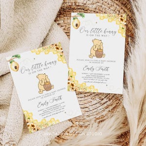 A Little Hunny is on the Way Baby Shower Invitation Classic Winnie the ...