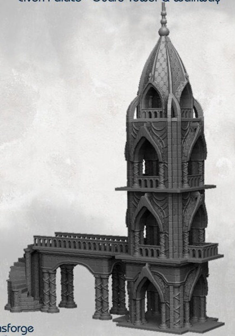 Dark Realms Forge Elven Scenery Guard Tower 15mm 28mm 32mm Wargame ...