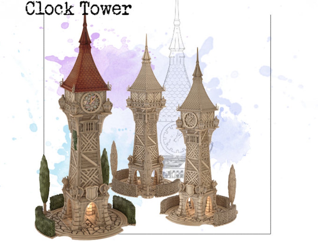Dark Alley Adventure Clock Tower 15mm 28mm 32mm Iain Lovecraft Wargame ...