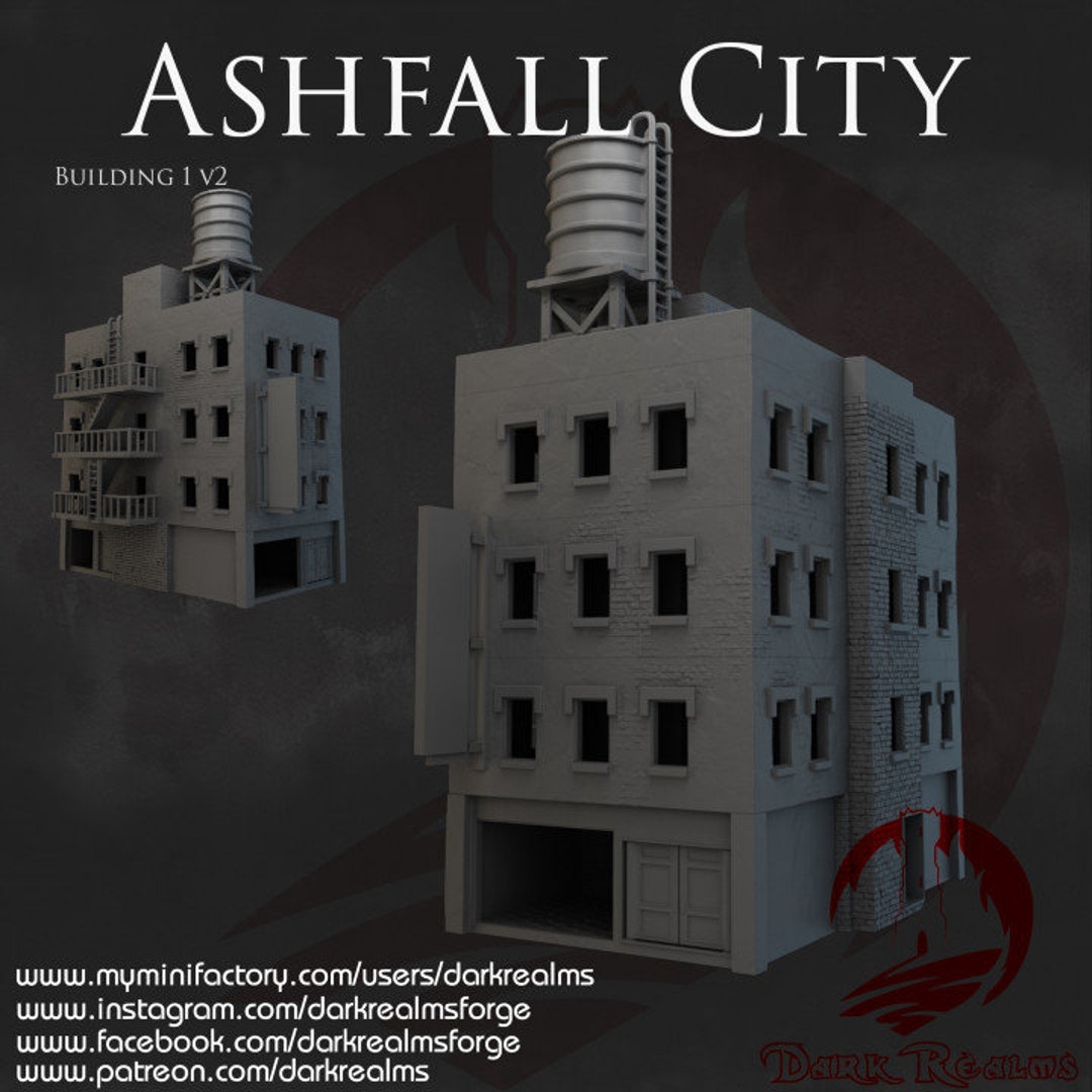 Dark Realms Forge Ashfall City Building 1 Versiyon 2 15mm 28mm 32mm ...