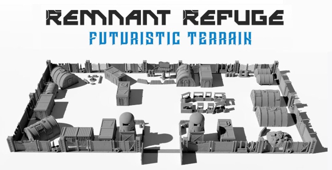 Sci-fi Remnant Refuge Full Table Set Futuristic Terrain Tabletop Rpgs ...