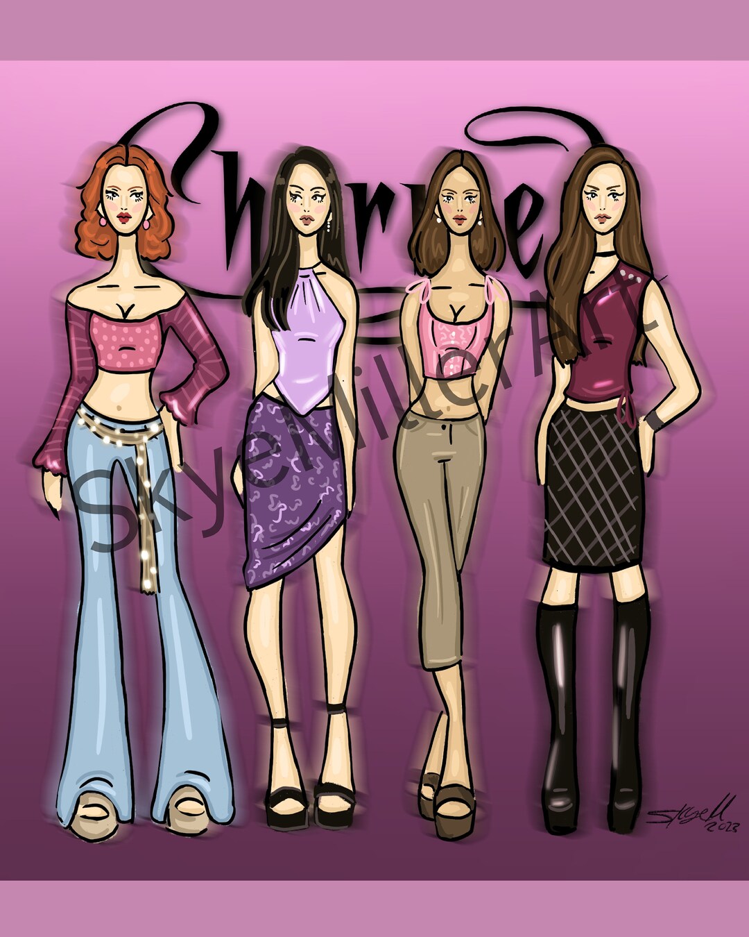The Power of four Charmed Illustration - Etsy