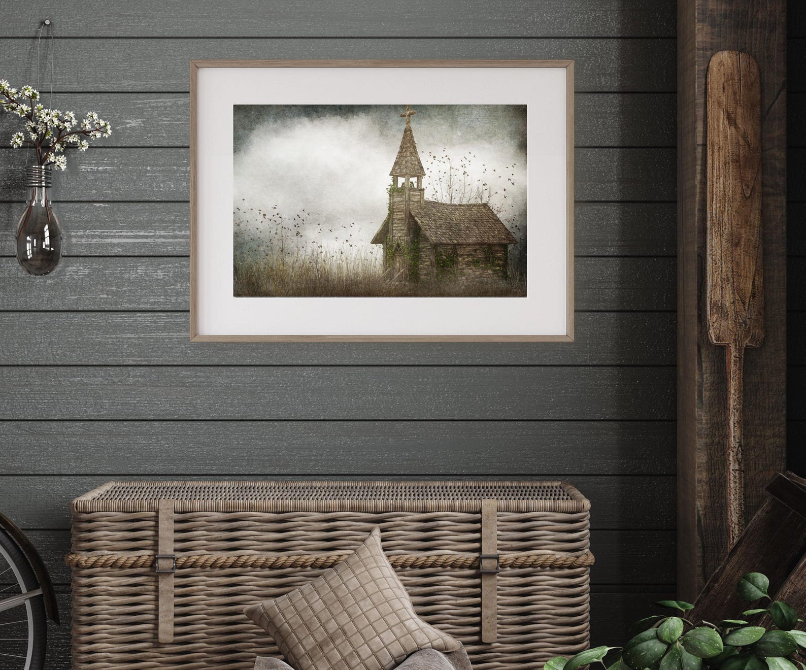 Country Church Photography Print, Farmhouse Decor, Digital Art, Rustic ...