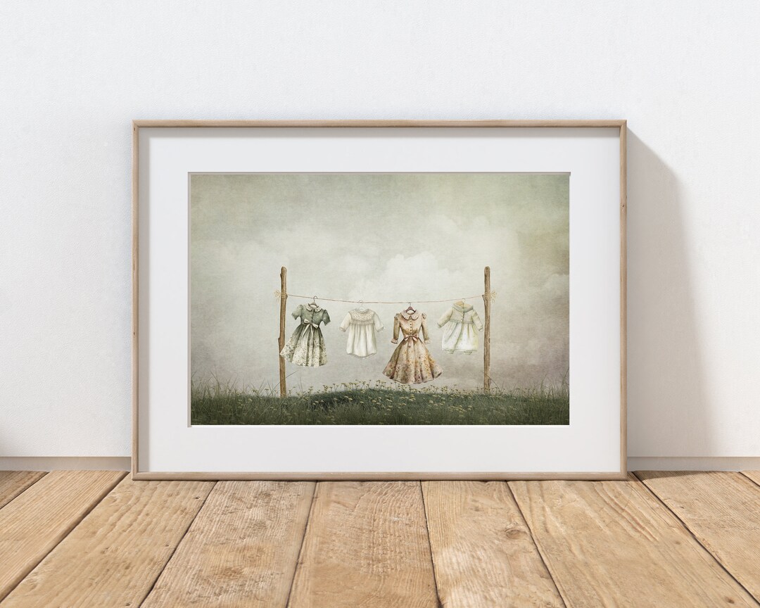 Victorian Dress Photography Print, Whimsical Art, Laundry Room Vintage ...