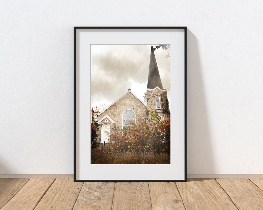 Old Church Photography Print, Farmhouse Decor, Rustic Decor, Country ...