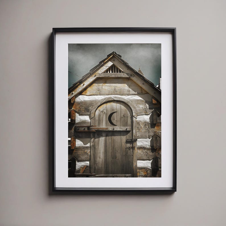 Outhouse Photography Print, Farmhouse Decor, Moon Art, Country Bathroom ...