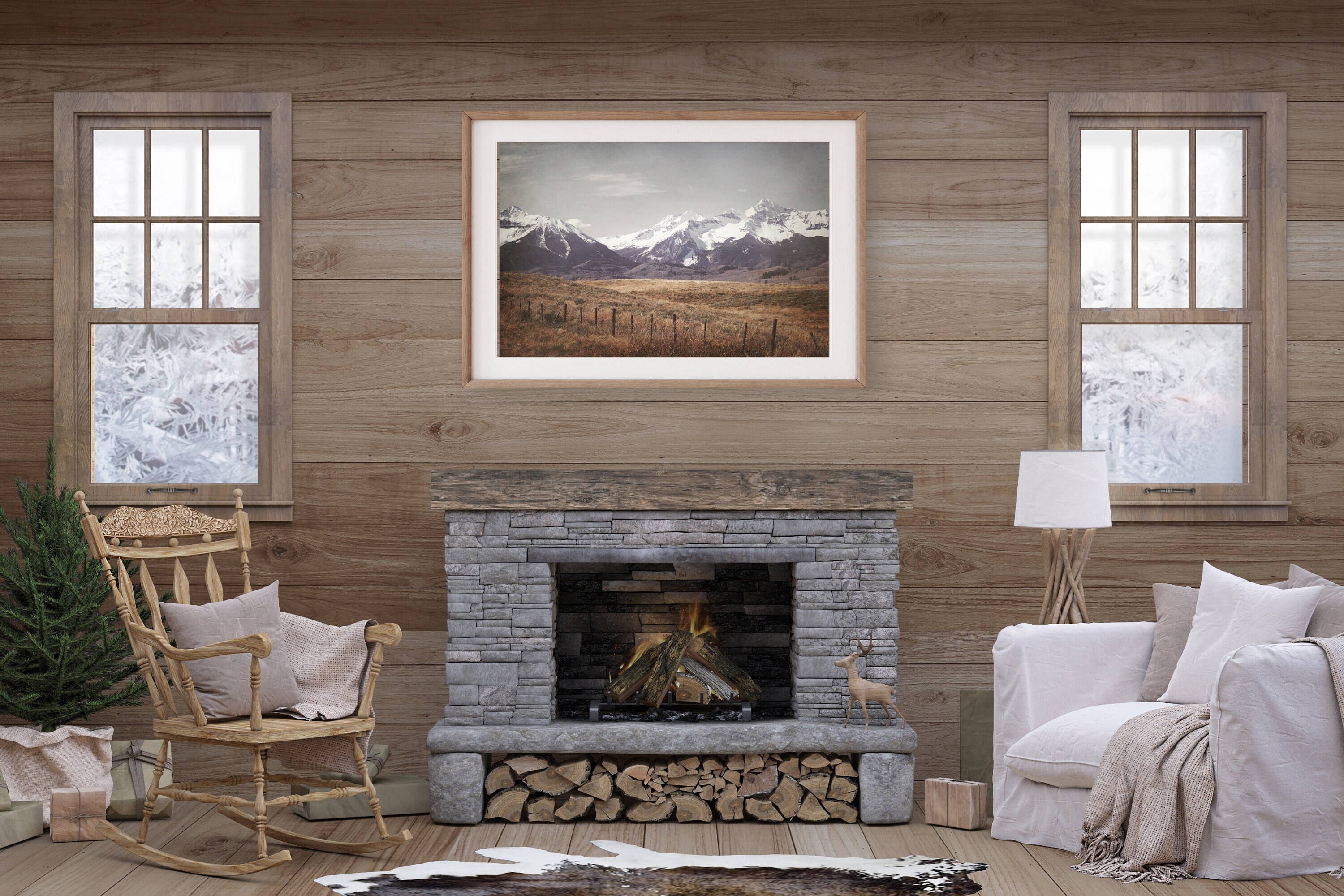 Mountain Photography Print, Telluride Colorado, Rustic Log Cabin Decor ...