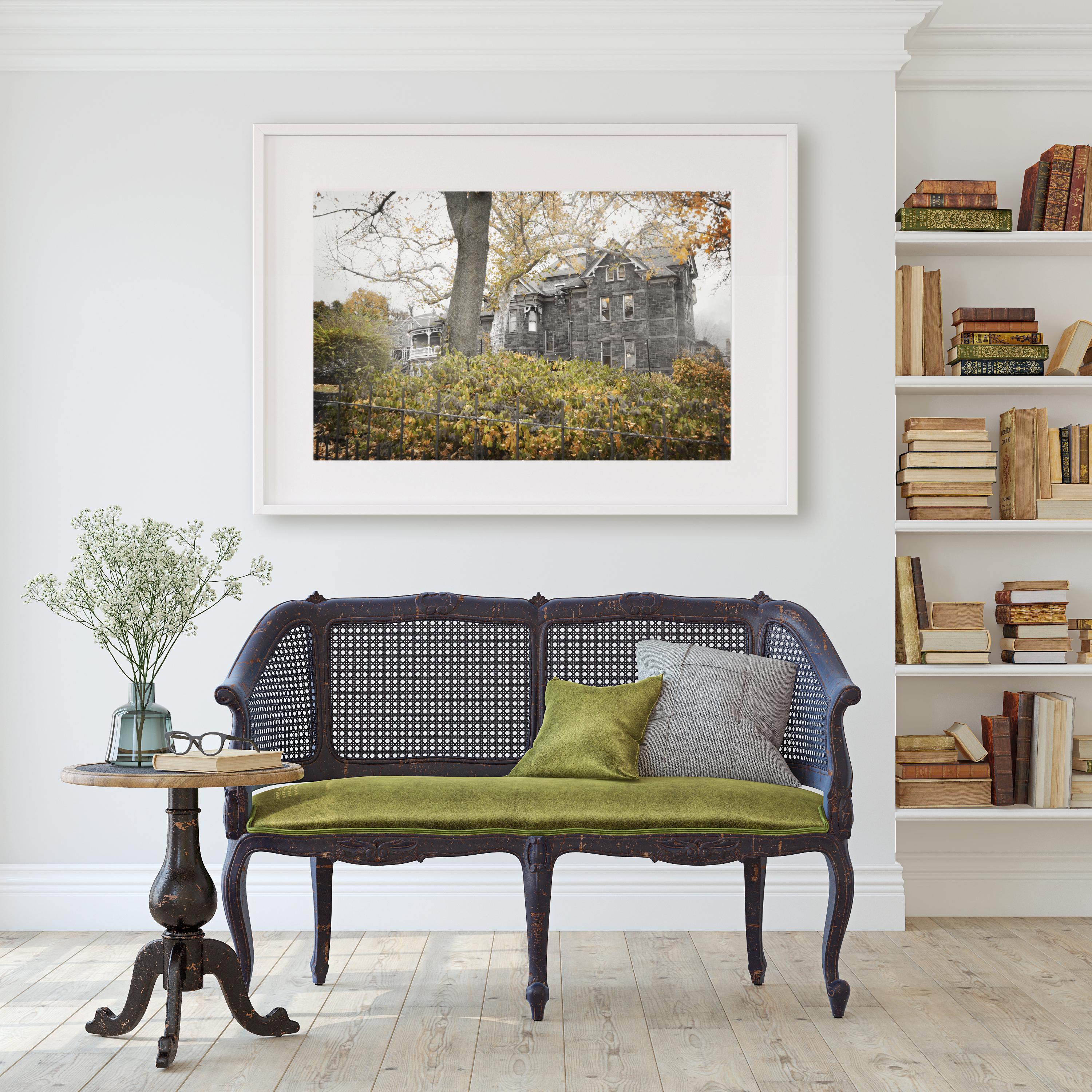 Victorian Mansion Photography Print, Farmhouse Decor, Fall Foliage ...