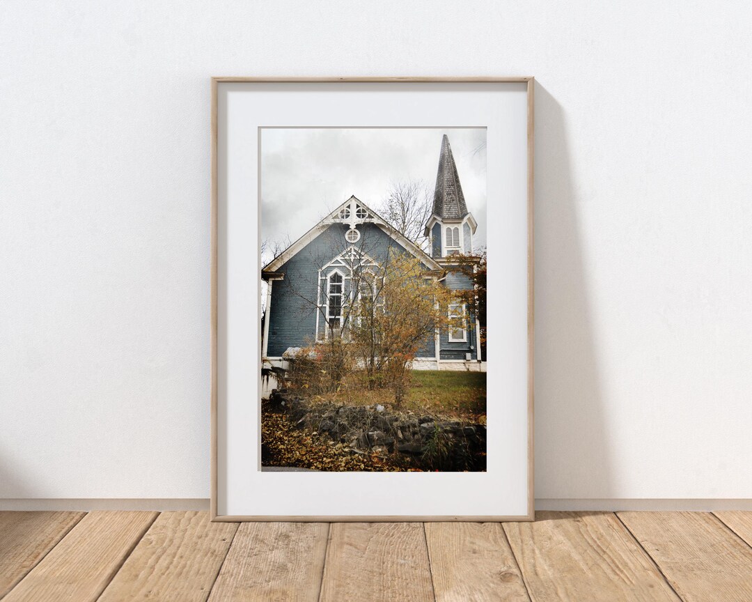 Country Church Photography Print, Farmhouse Decor, Whimsical Chapel Art ...