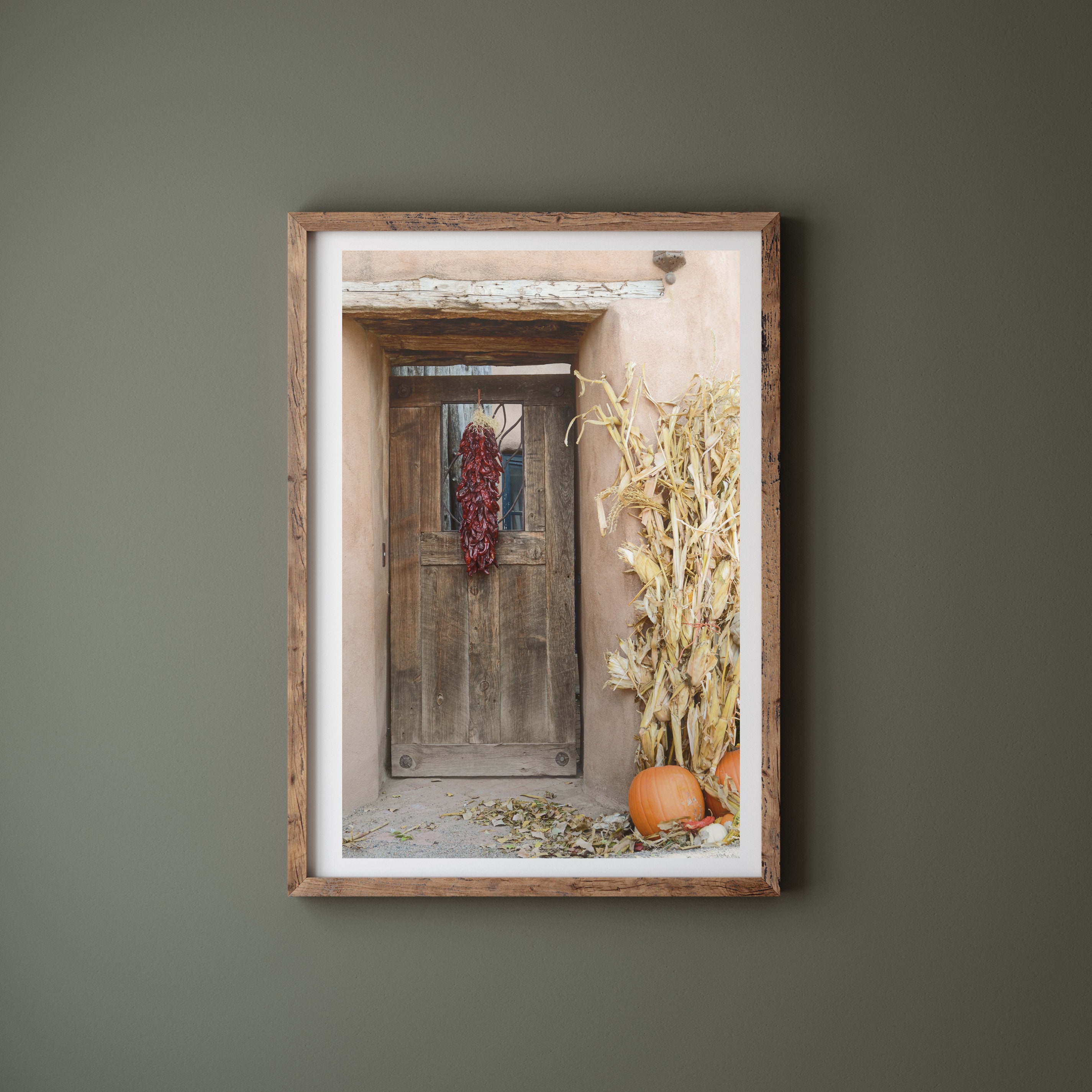 Southwest Door Photography Print, Rustic Farmhouse Decor, Fall Pumpkins ...