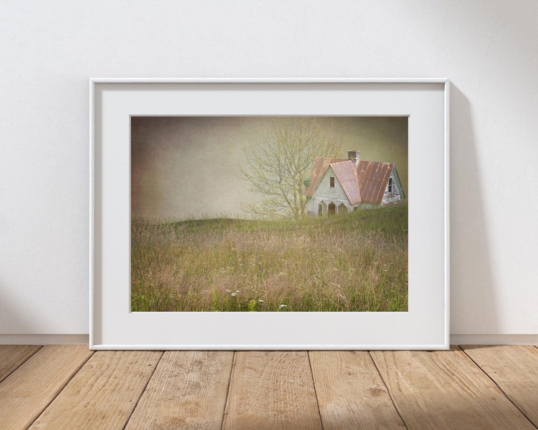 Farmhouse Photography Print, Digital Art, Rustic Home Decor, Wildflower ...