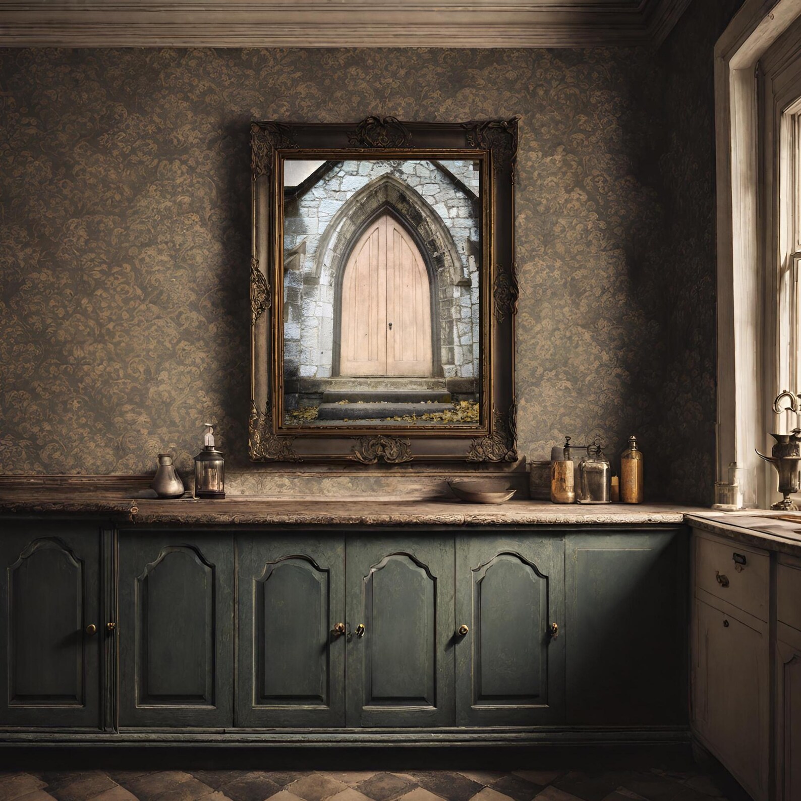 Church Photography Print, Farmhouse Decor, Old Door Art, Stone Chapel ...
