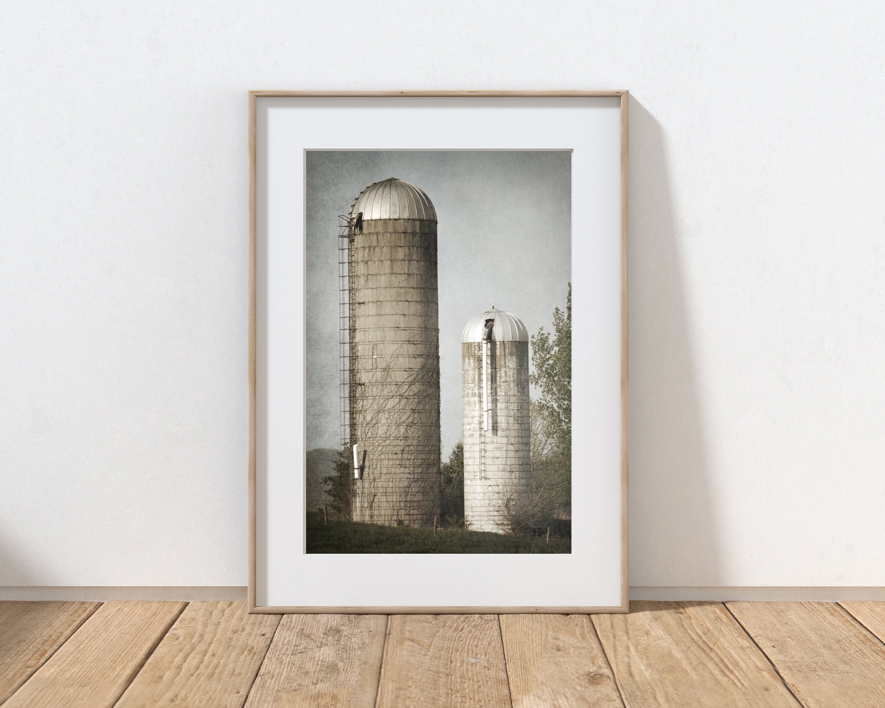 Barn Silos Photography Print, Rustic Farmhouse Decor, Farm Wall Art ...