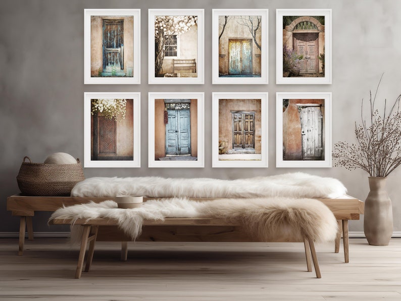 Southwest Doors Photography Prints, Set of 8 Prints, Rustic Adobe ...