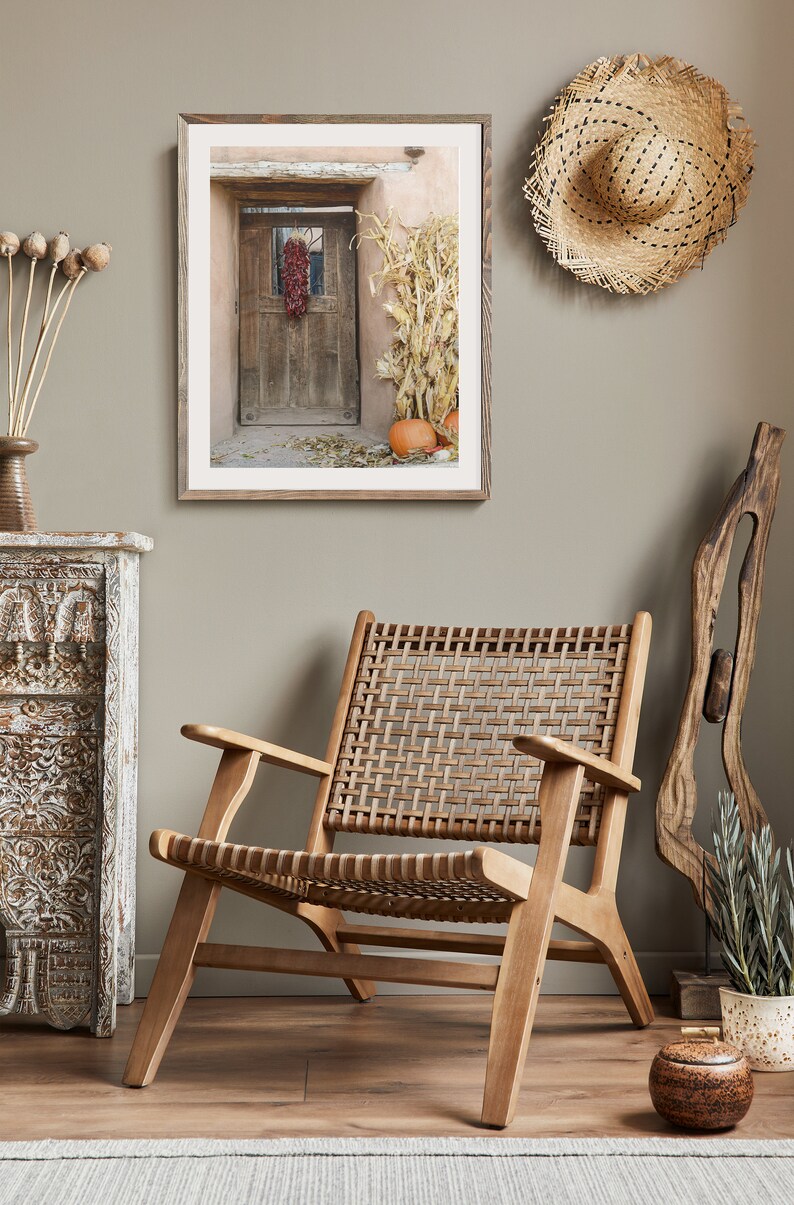 Southwest Door Photography Print, Rustic Farmhouse Decor, Fall Pumpkins ...