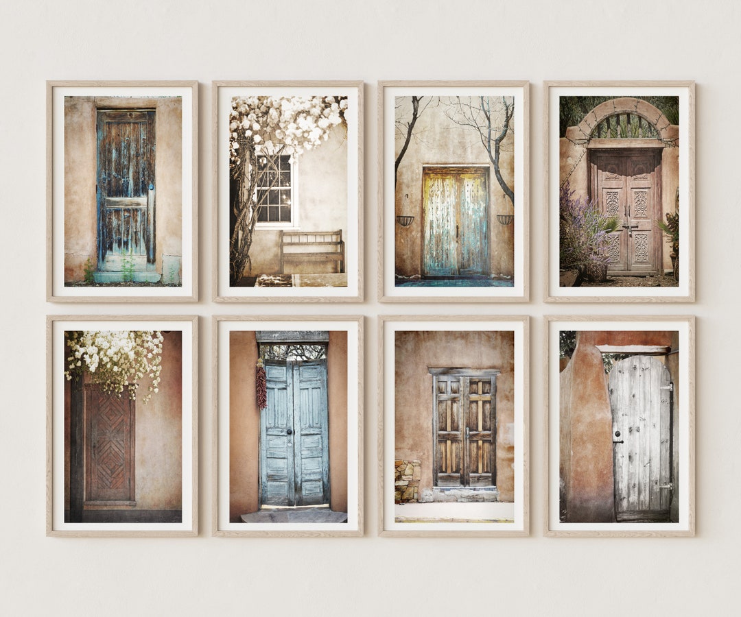Southwest Doors Photography Prints, Set of 8 Prints, Rustic Adobe ...