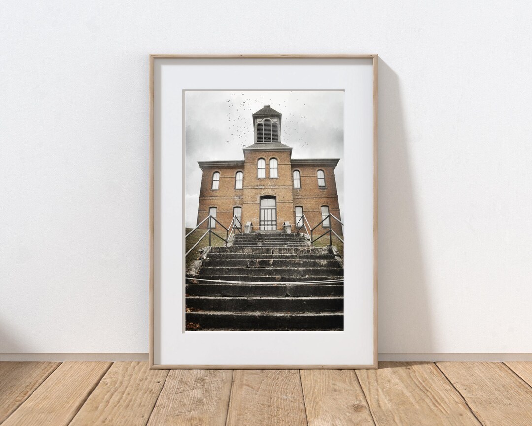 Victorian Schoolhouse Photography Print, Old Farmhouse Decor, Rustic ...