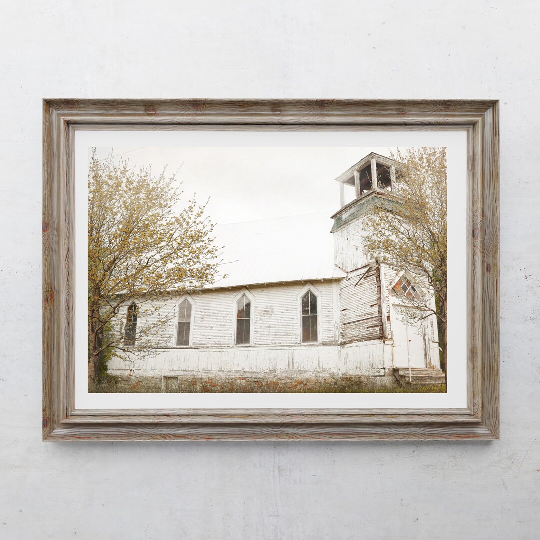 Church Photography Print, Farmhouse Decor, Rustic Home Decor, Primitive ...