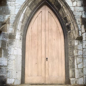 Church Photography Print, Farmhouse Decor, Old Door Art, Stone Chapel ...