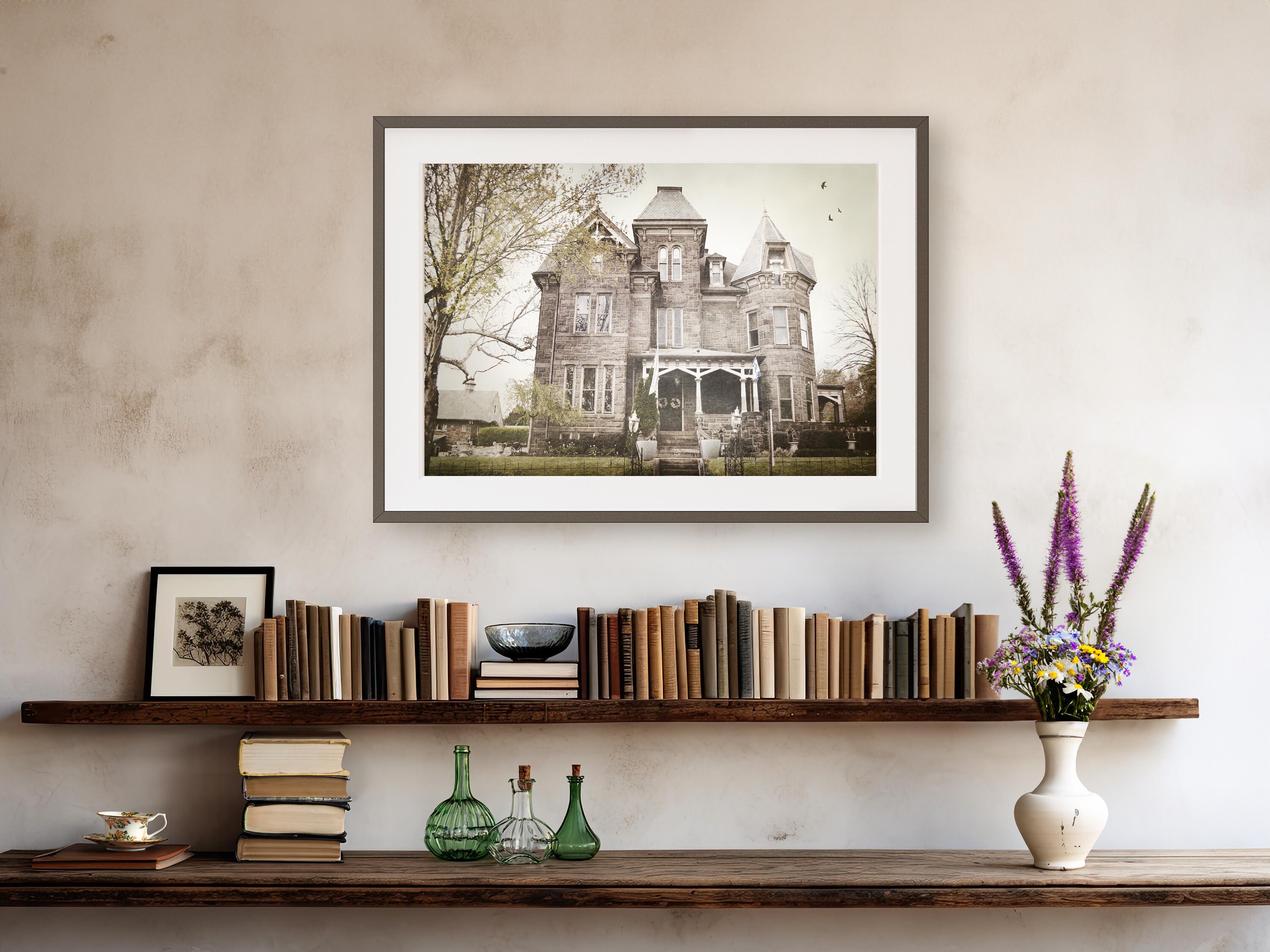 Victorian Mansion Photography Print, Farmhouse Decor, Old Town ...