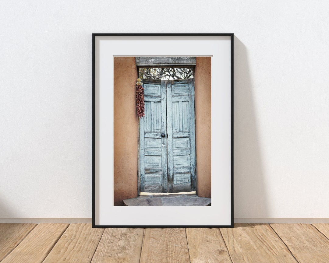 Southwest Door Photography Print, Rustic Farmhouse Decor, Adobe Wall ...