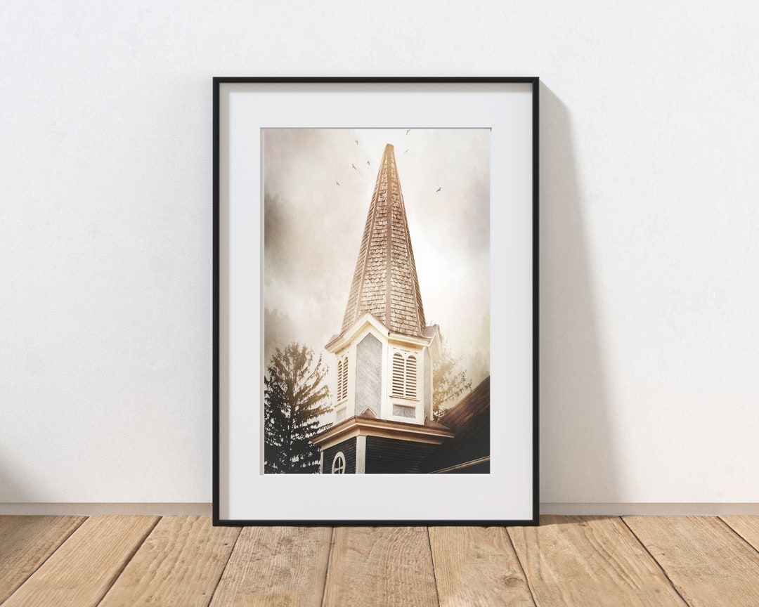 Church Photography Print, Rustic Farmhouse Decor, Whimsical Art ...