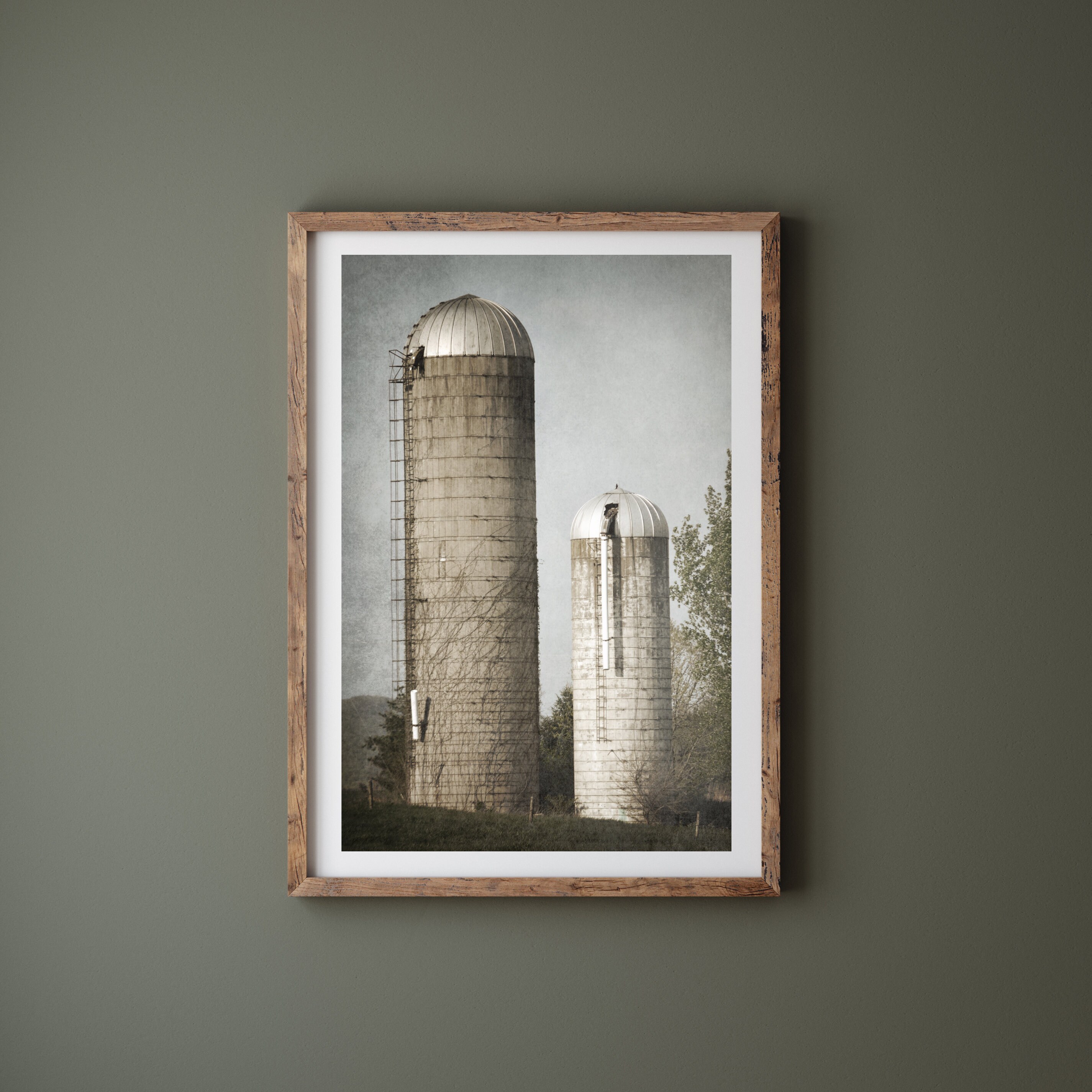 Barn Silos Photography Print, Rustic Farmhouse Decor, Farm Wall Art ...