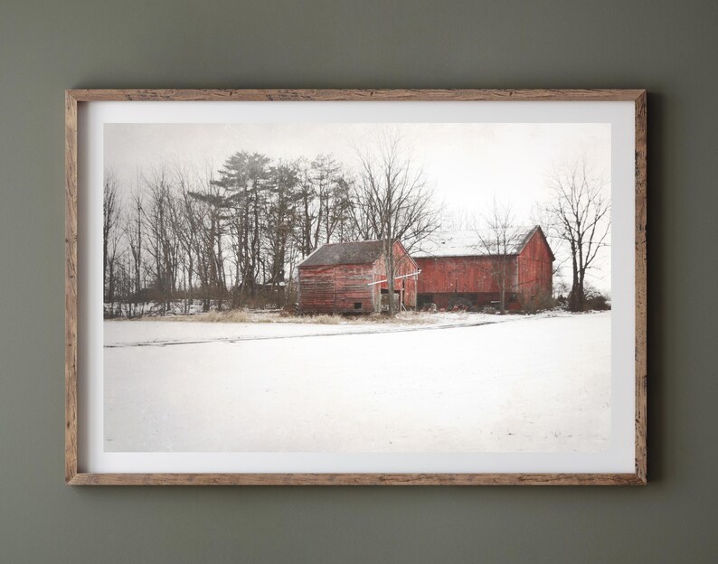 Barn Photography Print, Farmhouse Decor, Rustic Home Decor, Christmas ...
