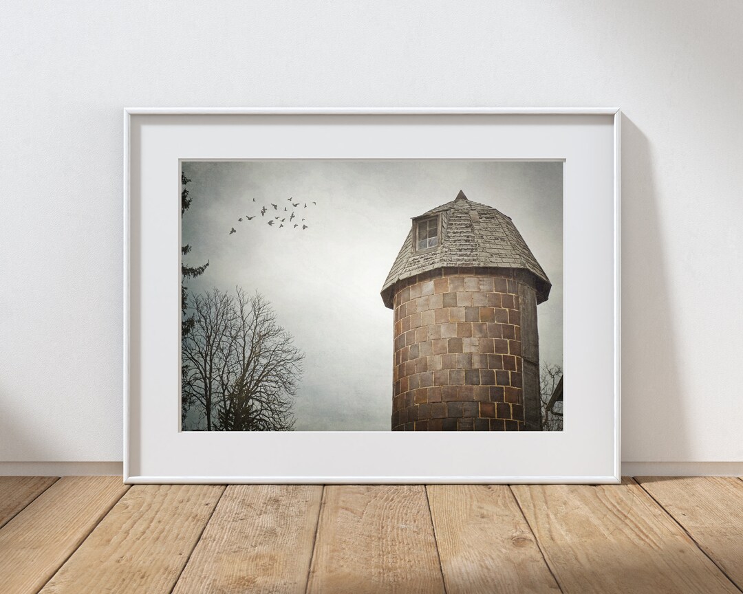 Barn Silo Photography Print, Rustic Farmhouse Wall Art, Farm ...