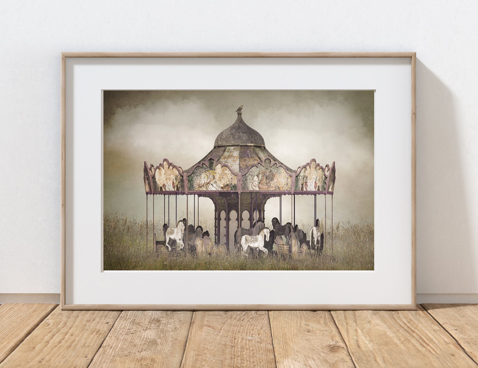 Vintage Carousel Photography Print, Digital Art, Farmhouse Decor, Girl ...