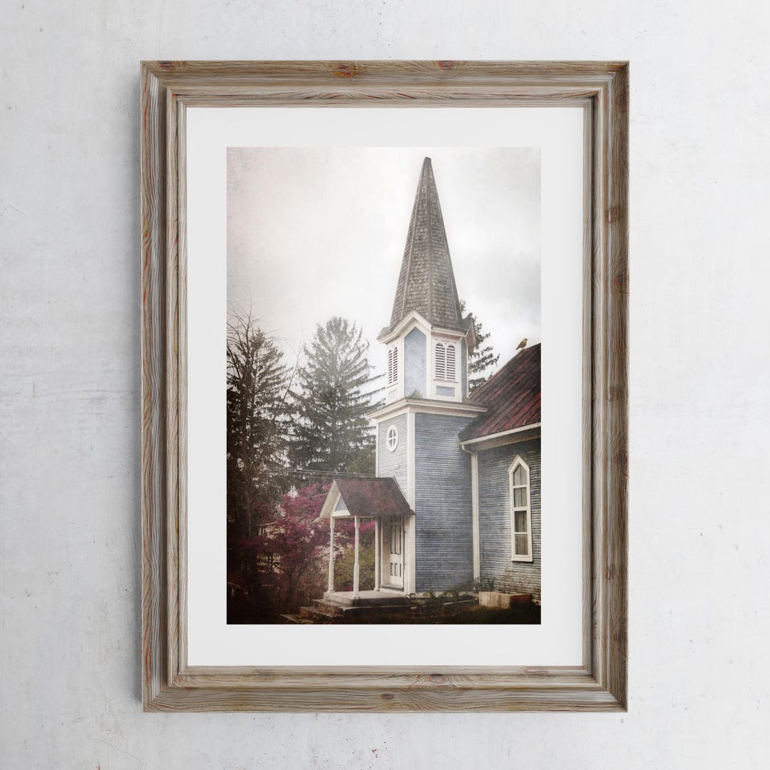Church Photography Print, Farmhouse Decor, Rustic Home Decor, Old ...