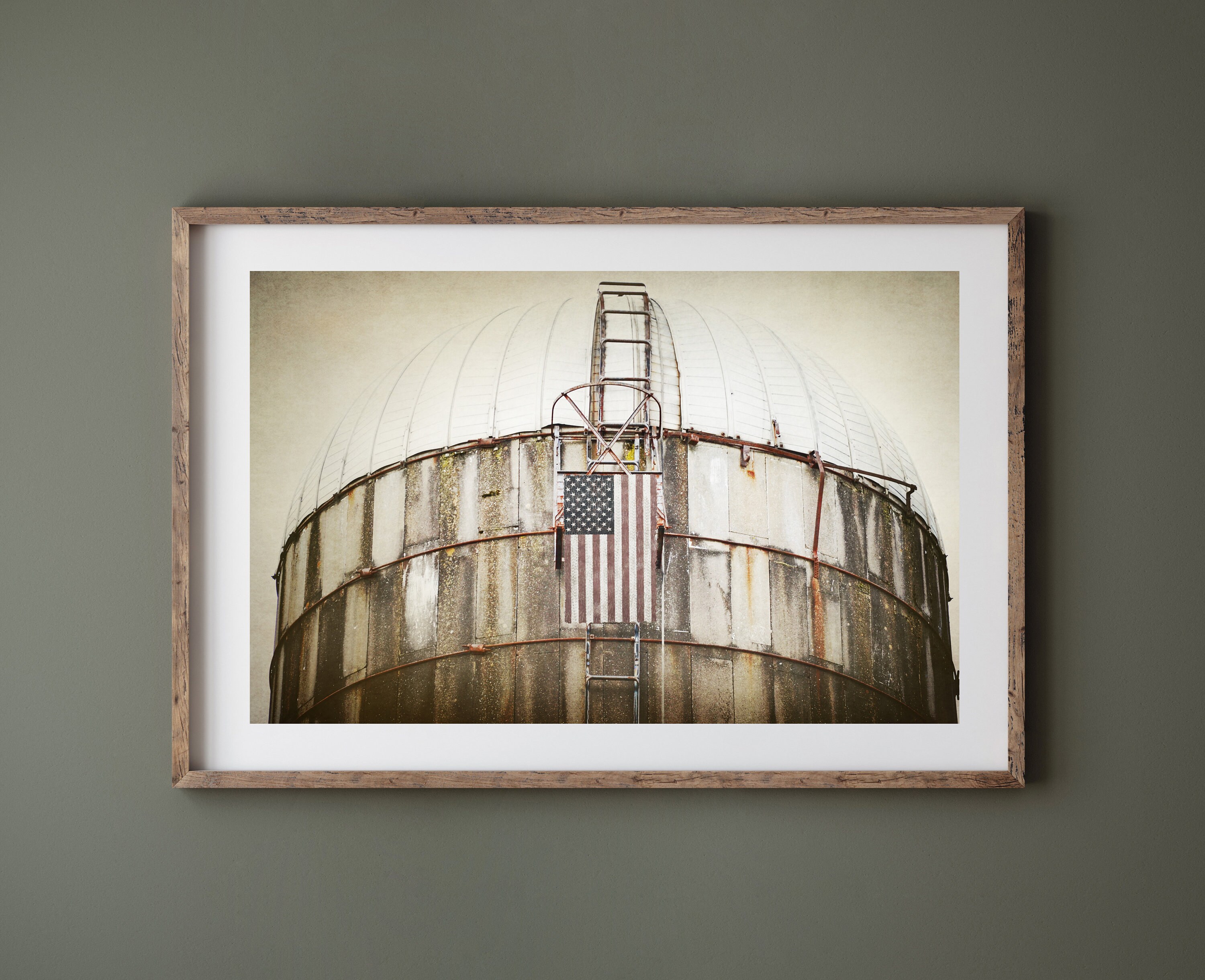 Barn Silo Photography Print, Rustic Farmhouse Decor, American Flag Barn ...