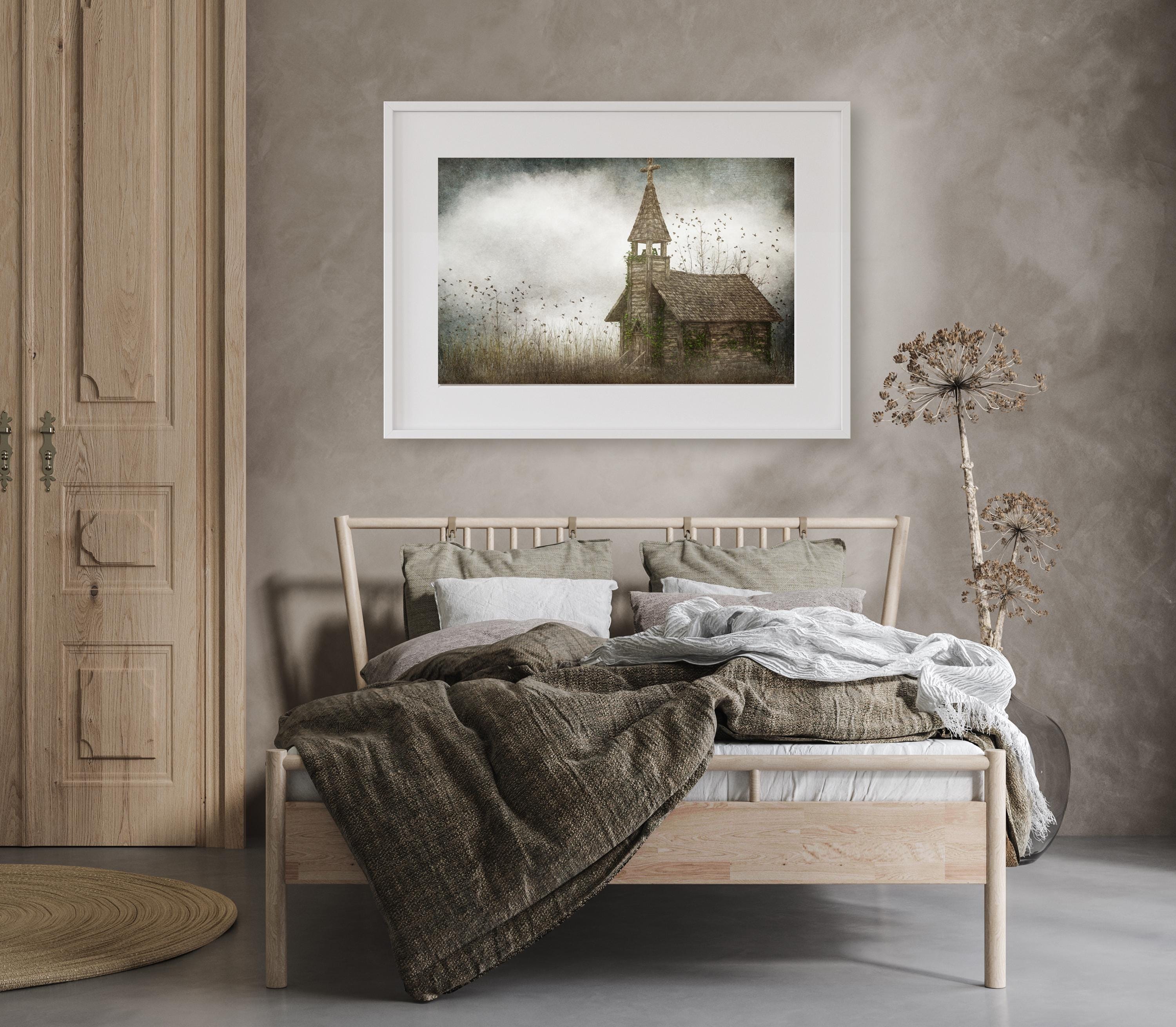 Country Church Photography Print, Farmhouse Decor, Digital Art, Rustic ...