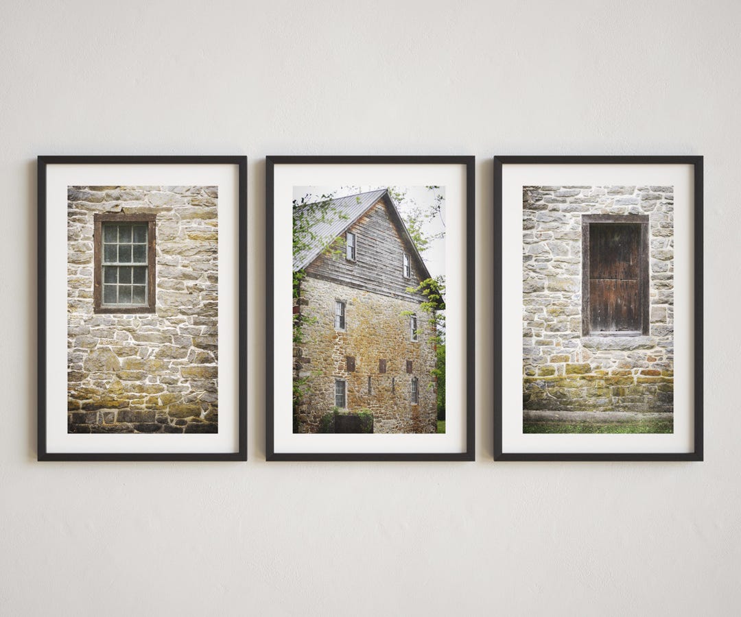 Old Mill Photography Prints, Set of 3 Photos, Farmhouse Decor, Home ...