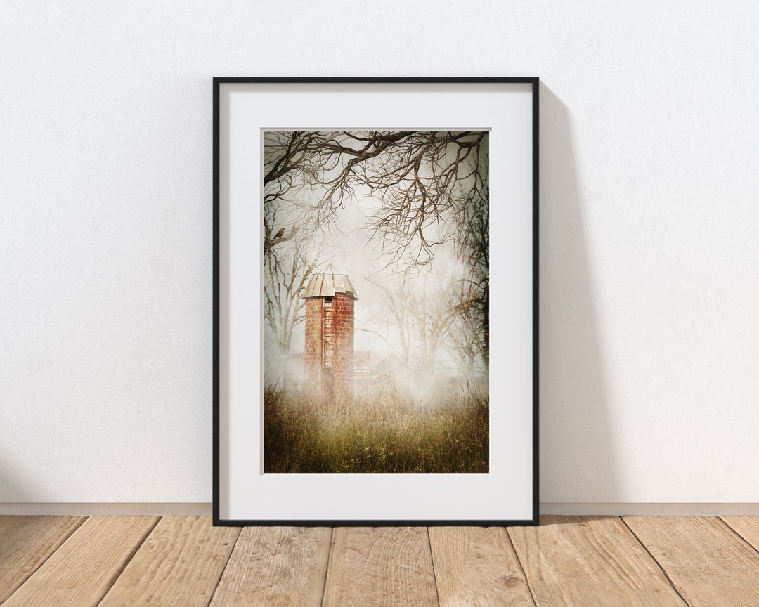 Barn Silo Photography Print, Rustic Farmhouse Decor, Farm Art, Country ...