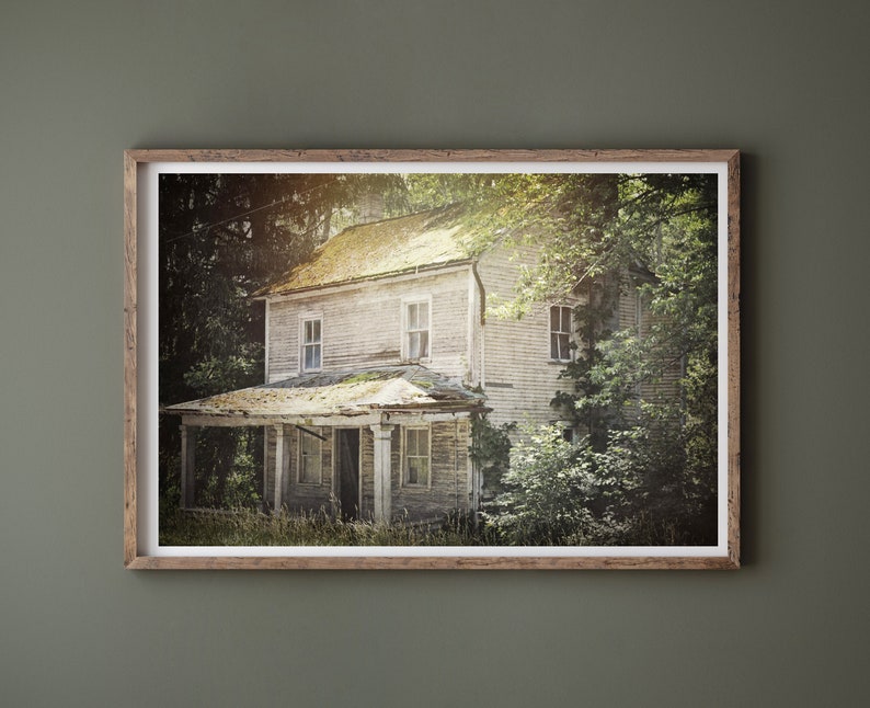 Old Farmhouse Photography Print, Rustic Country Decor, Abandoned House ...