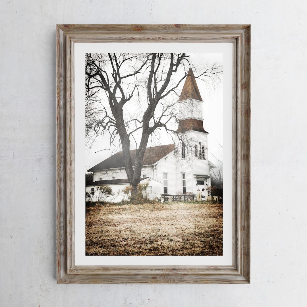 Old Church Photography Print, Farmhouse Decor, Rustic Home Decor ...