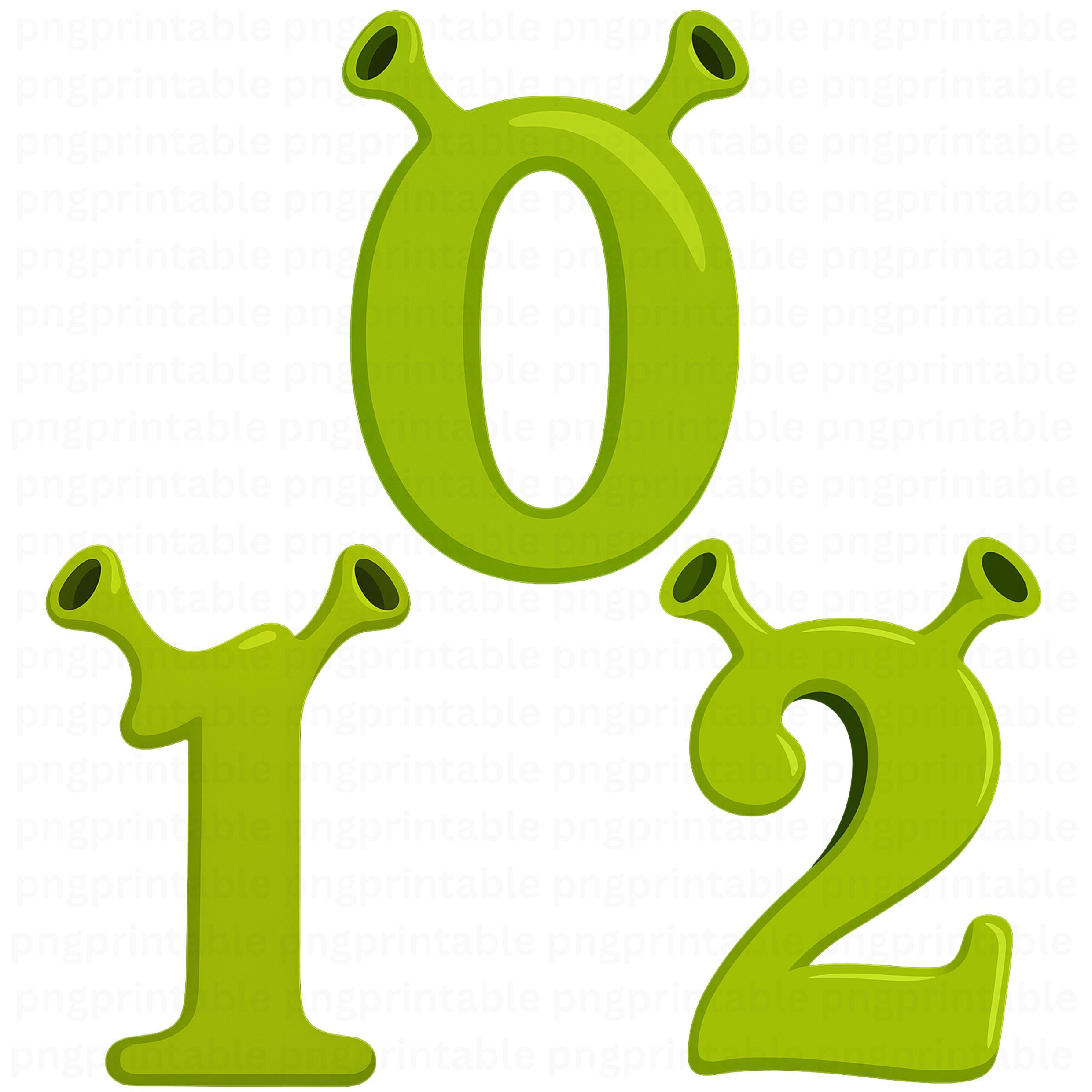 Shrek Birthday Party Decor | PNG & SVG Digital Download | Shrek Numbers ...