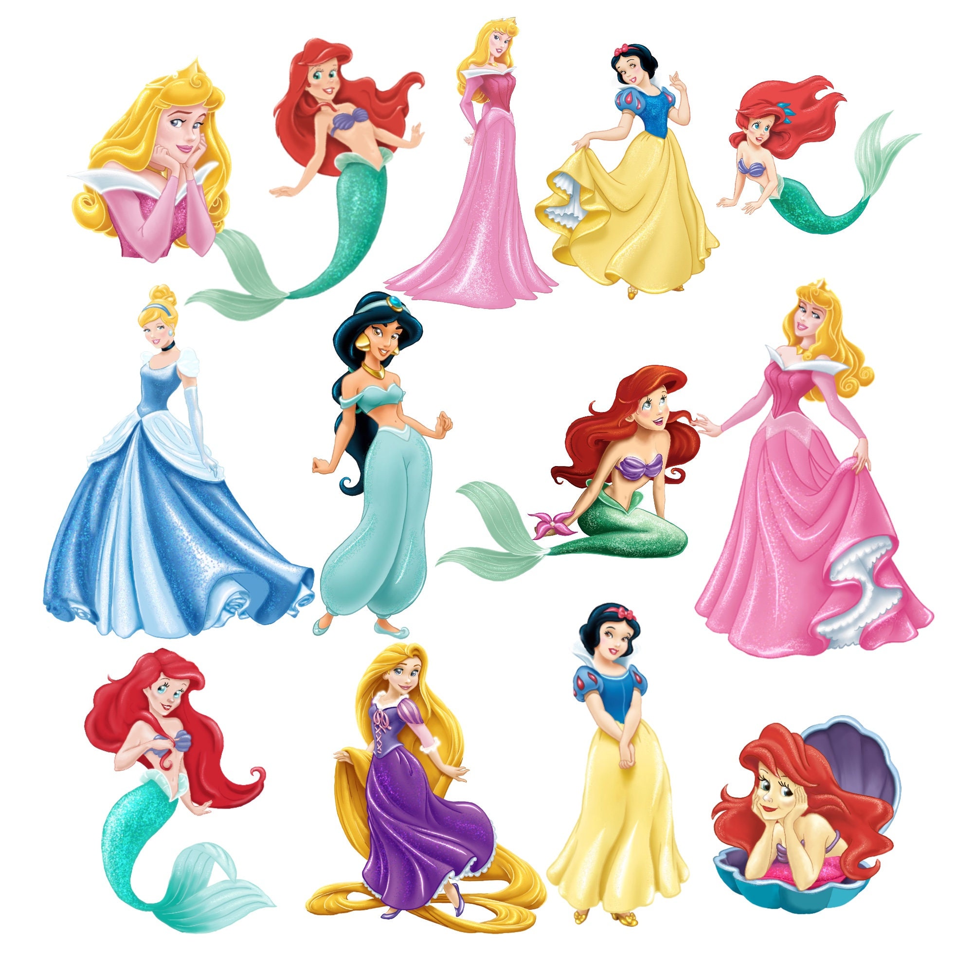 Prıncess Png Bundle, Princess Clipart PNG, Princess Png, Instant ...