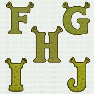Shrek Alphabet Letters | PNG & SVG | Cartoon Green Letters Clipart ...