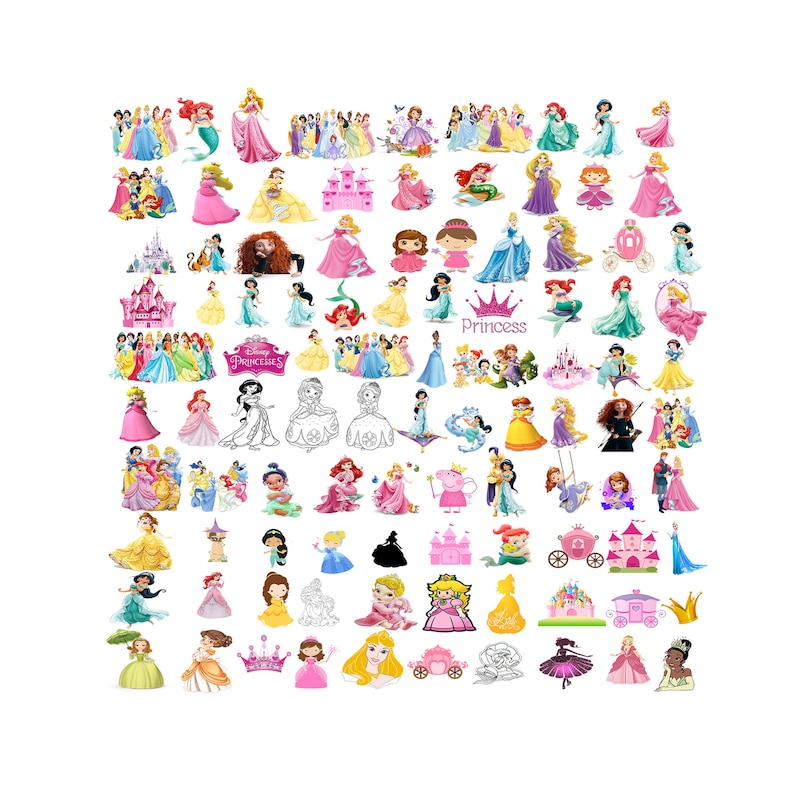 Prıncess Png Bundle, Princess Clipart Png, Princess Png, Instant