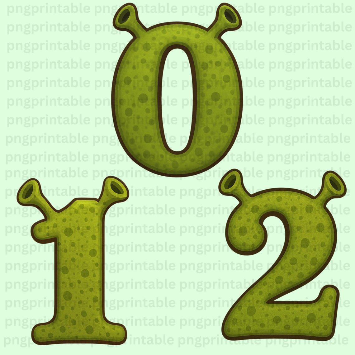 Shrek Birthday Party Decor | PNG & SVG Digital Download | Shrek Numbers ...