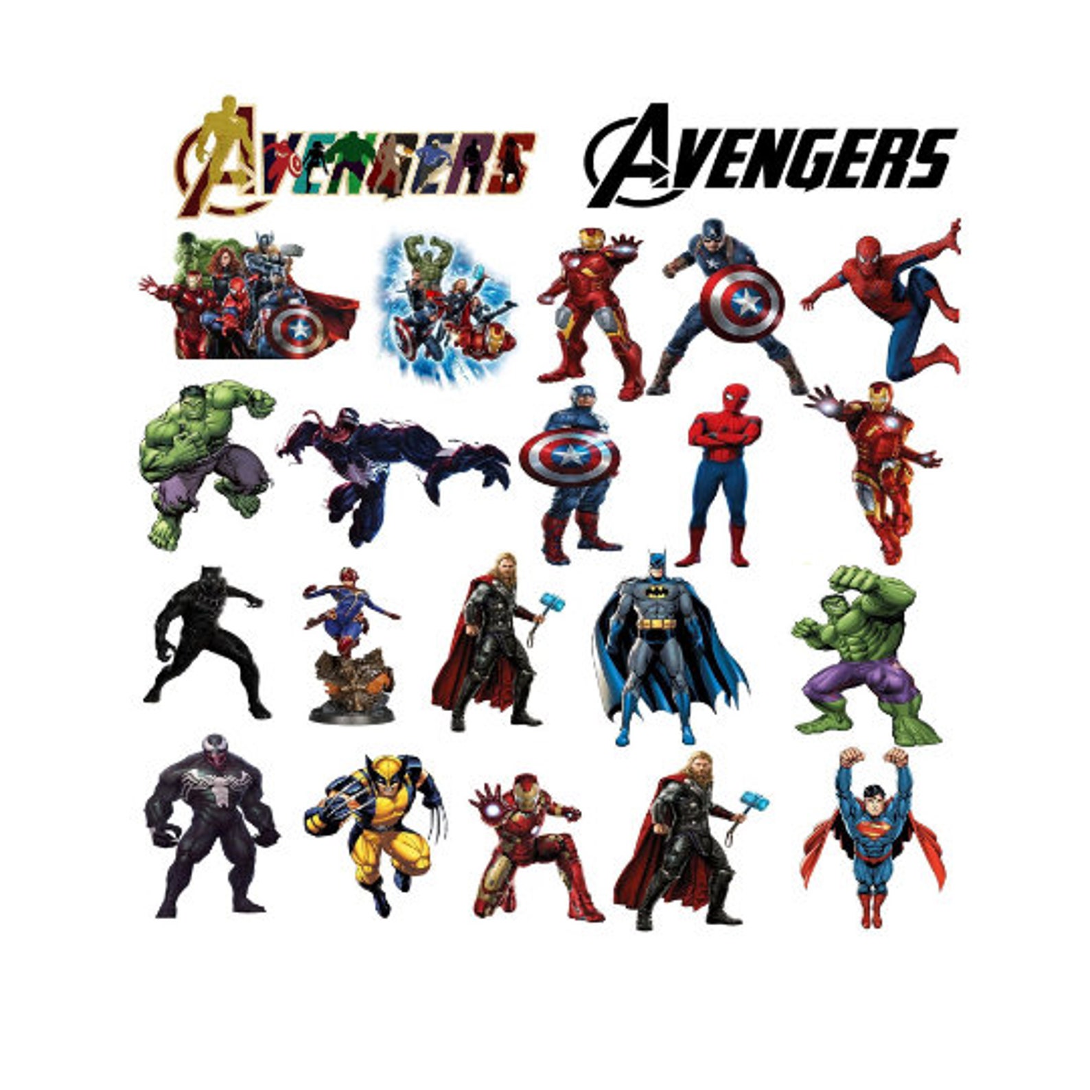 Avengers Clipart, Avengers PNG Bundle, Transparent Backgrounds ...