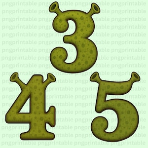 Shrek Birthday Party Decor | PNG & SVG Digital Download | Shrek Numbers ...