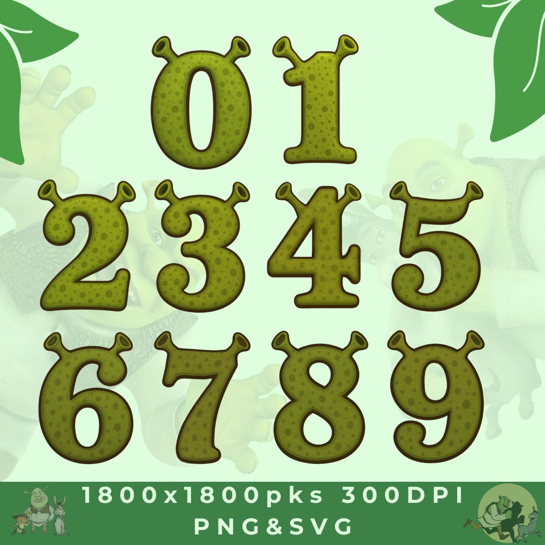 Decoración de fiesta de cumpleaños de Shrek / Descarga digital PNG y ...
