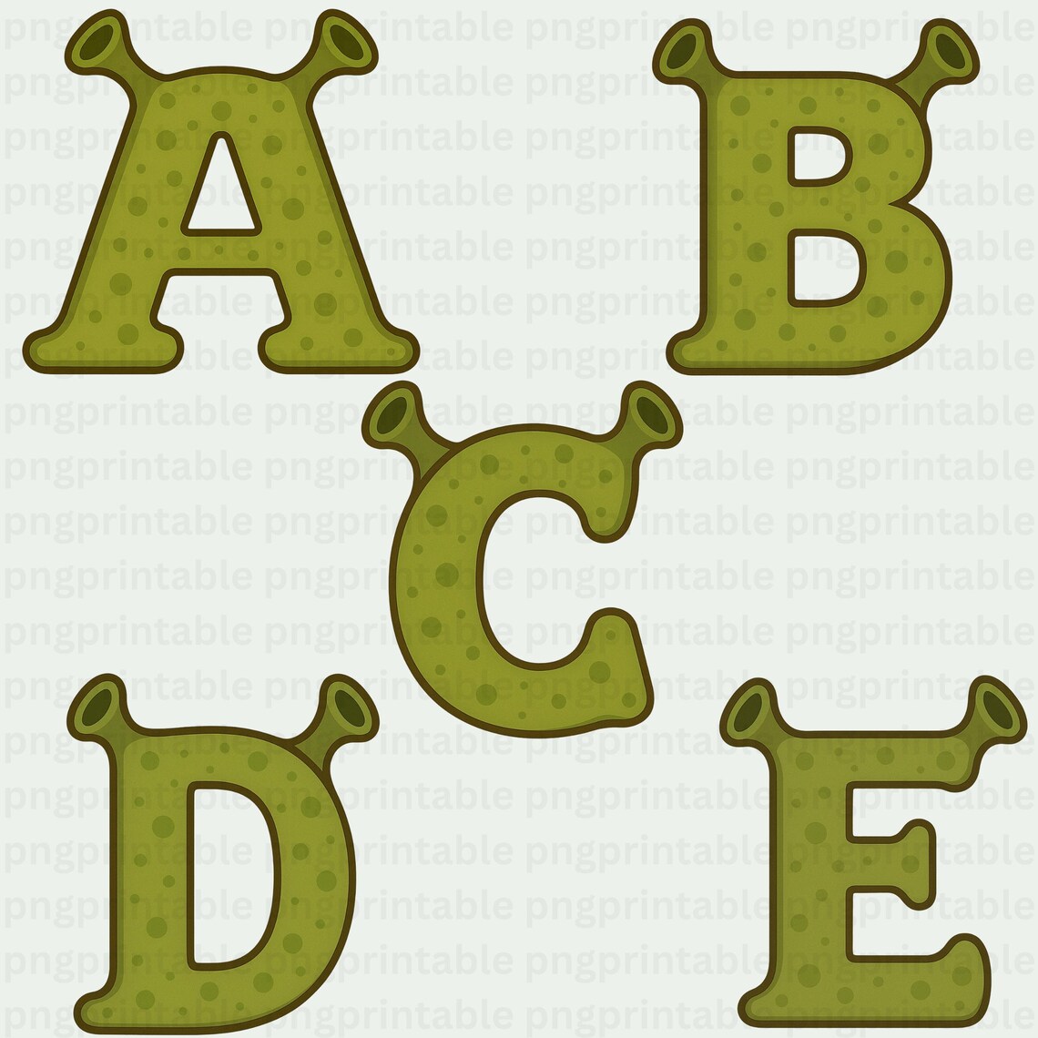Shrek Alphabet Letters | PNG & SVG | Cartoon Green Letters Clipart ...