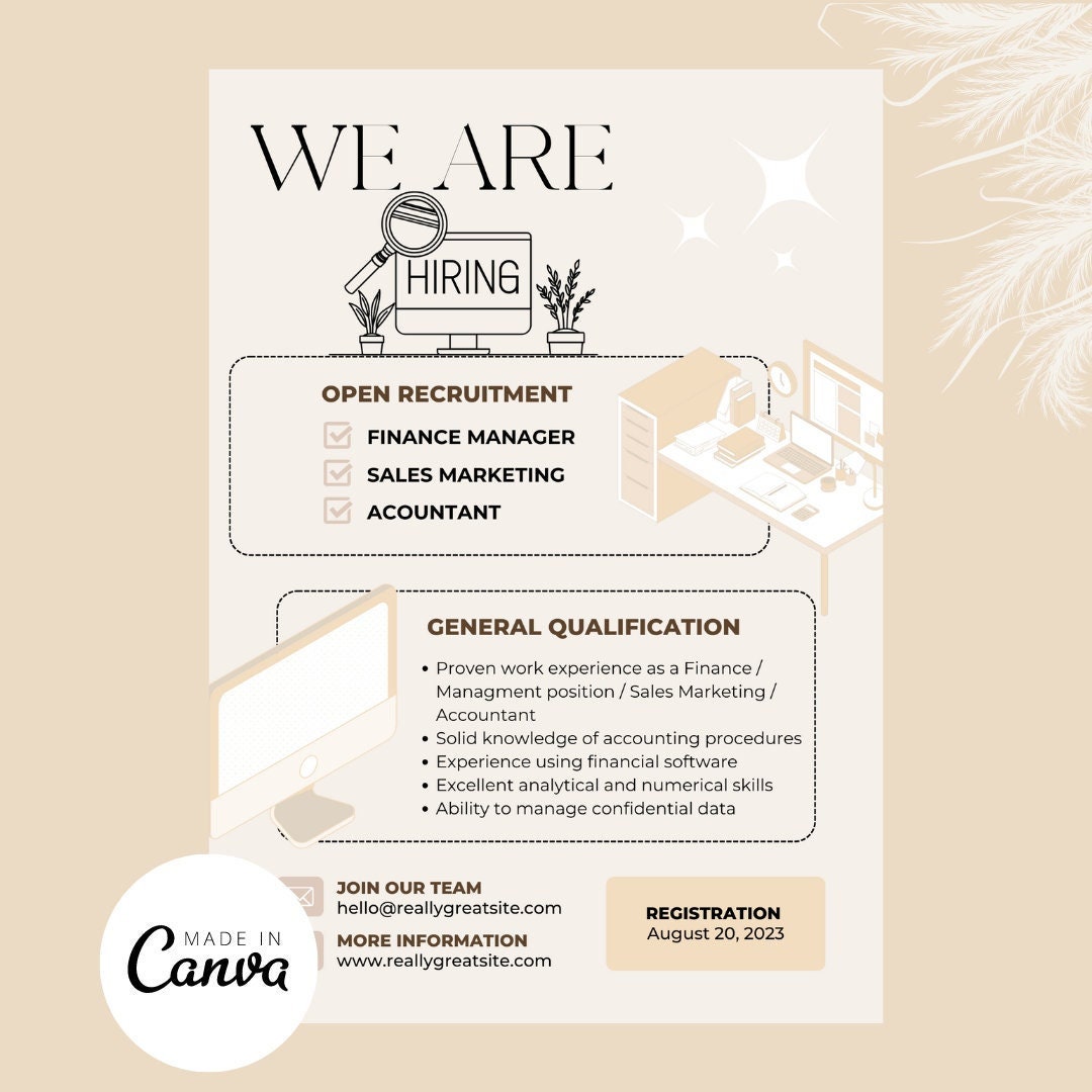Customisable Canva Hiring Template Hiring Template We Are Etsy