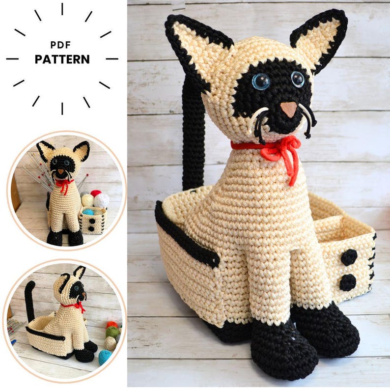 Multifunctional Yarn Organizer-crochet Cat Pattern-crochet Pattern ...