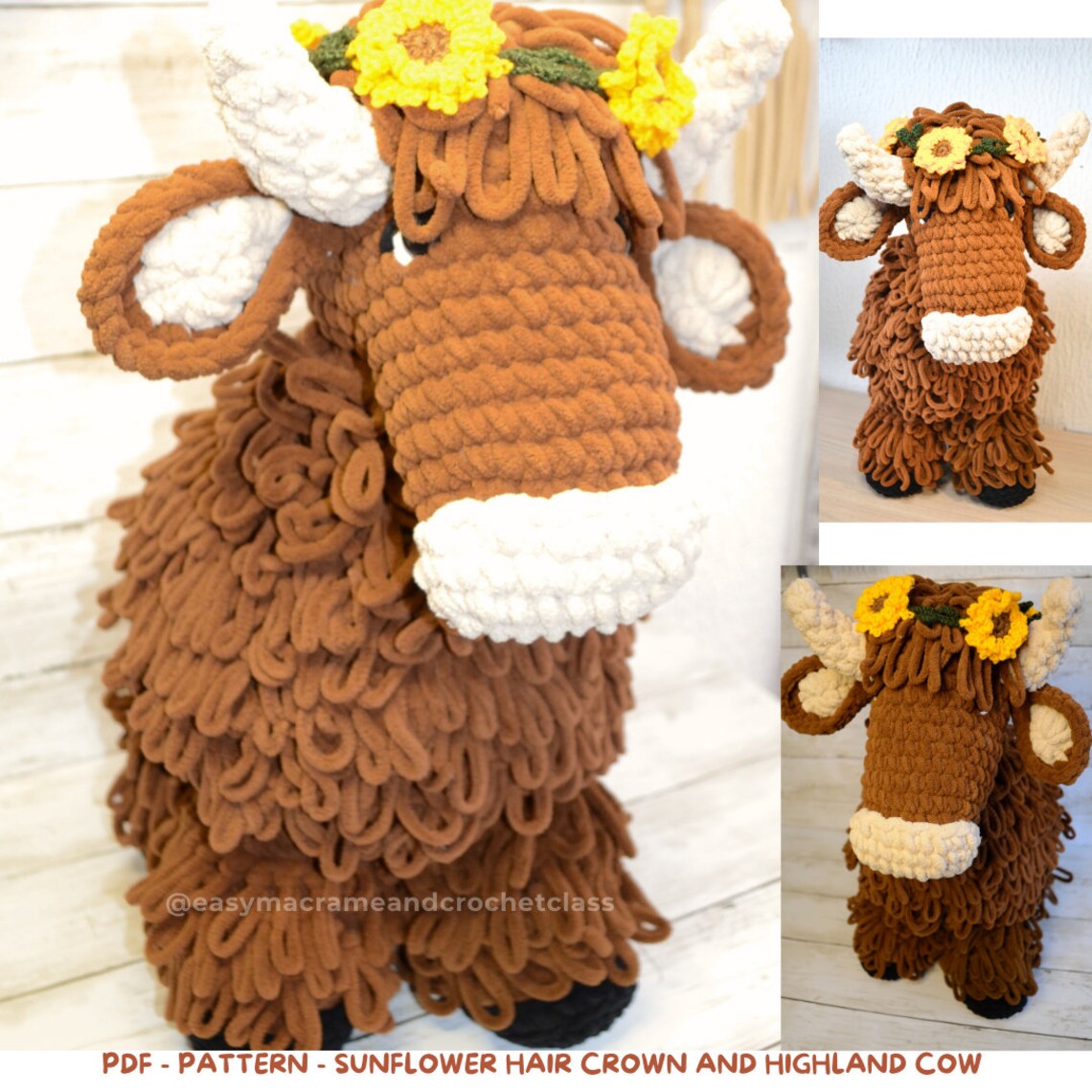 Highland Cow Crochet Pattern - Amigurumi Cow Pattern - Digital Download ...