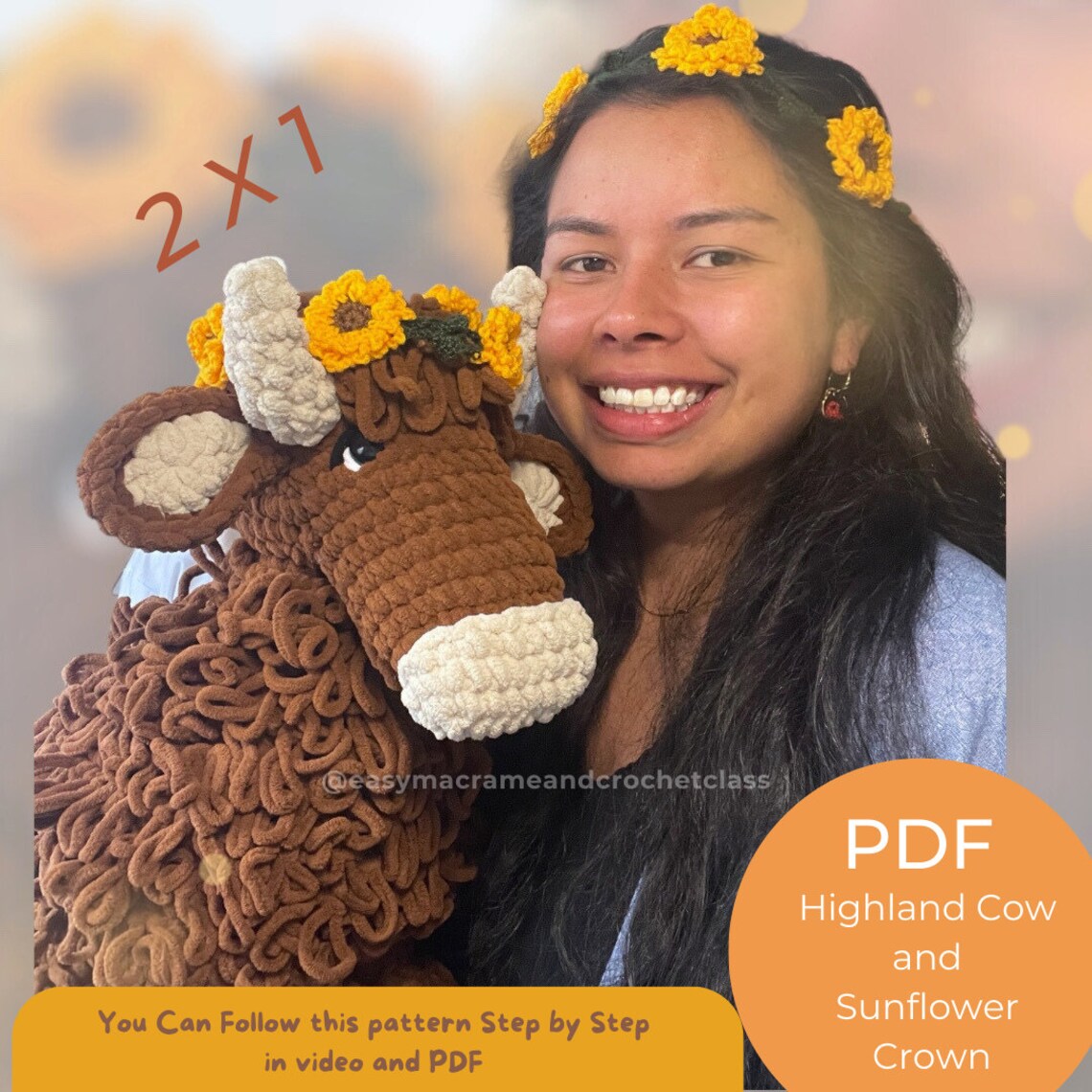 Highland Cow Crochet Pattern - Amigurumi Cow Pattern - Digital Download ...